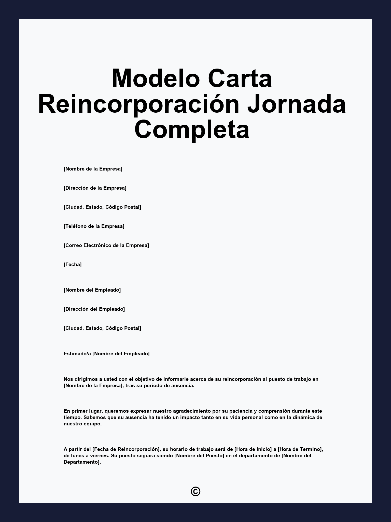Modelo Carta Reincorporación Jornada Completa